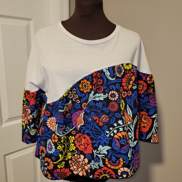 Zara | Tops | Zara Floral Ruffle Tshirt | Poshmark